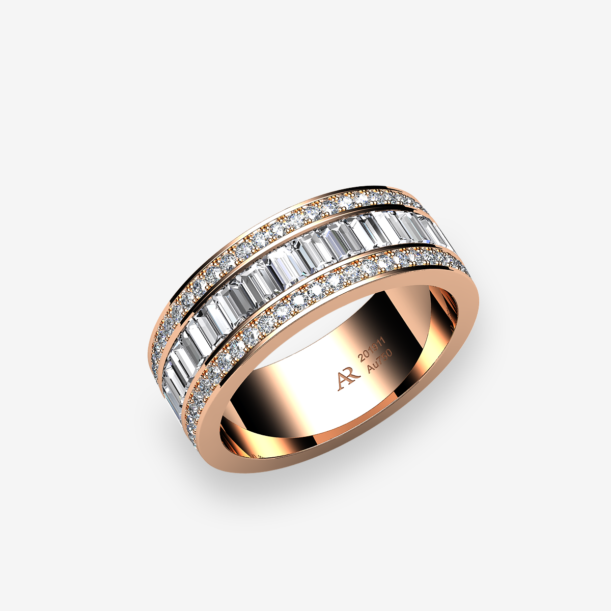 Rose Gold Pave Wedding Band